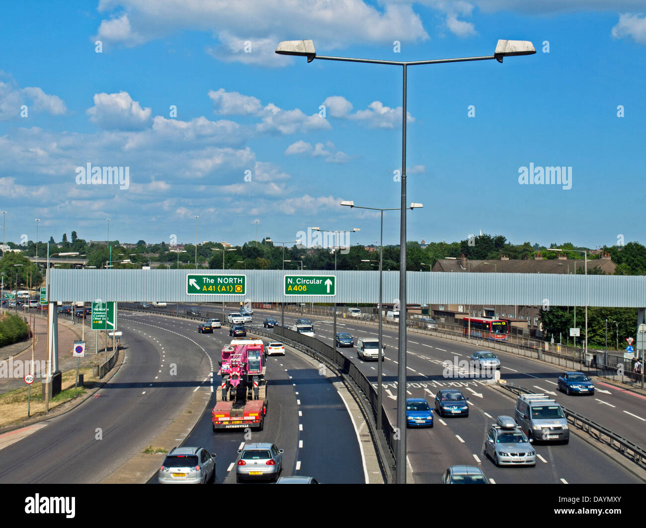 View of the A406 North Circular Road from the Brent Cross Flyover ...