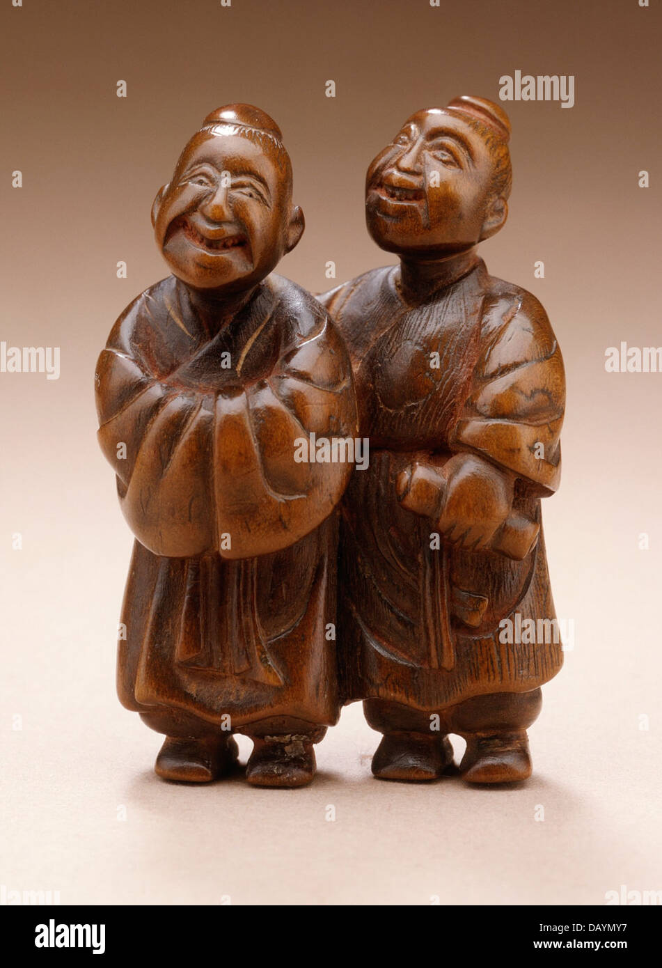 This Japanese artwork depicts Kanzan and Jittoku, two renowned Zen ...