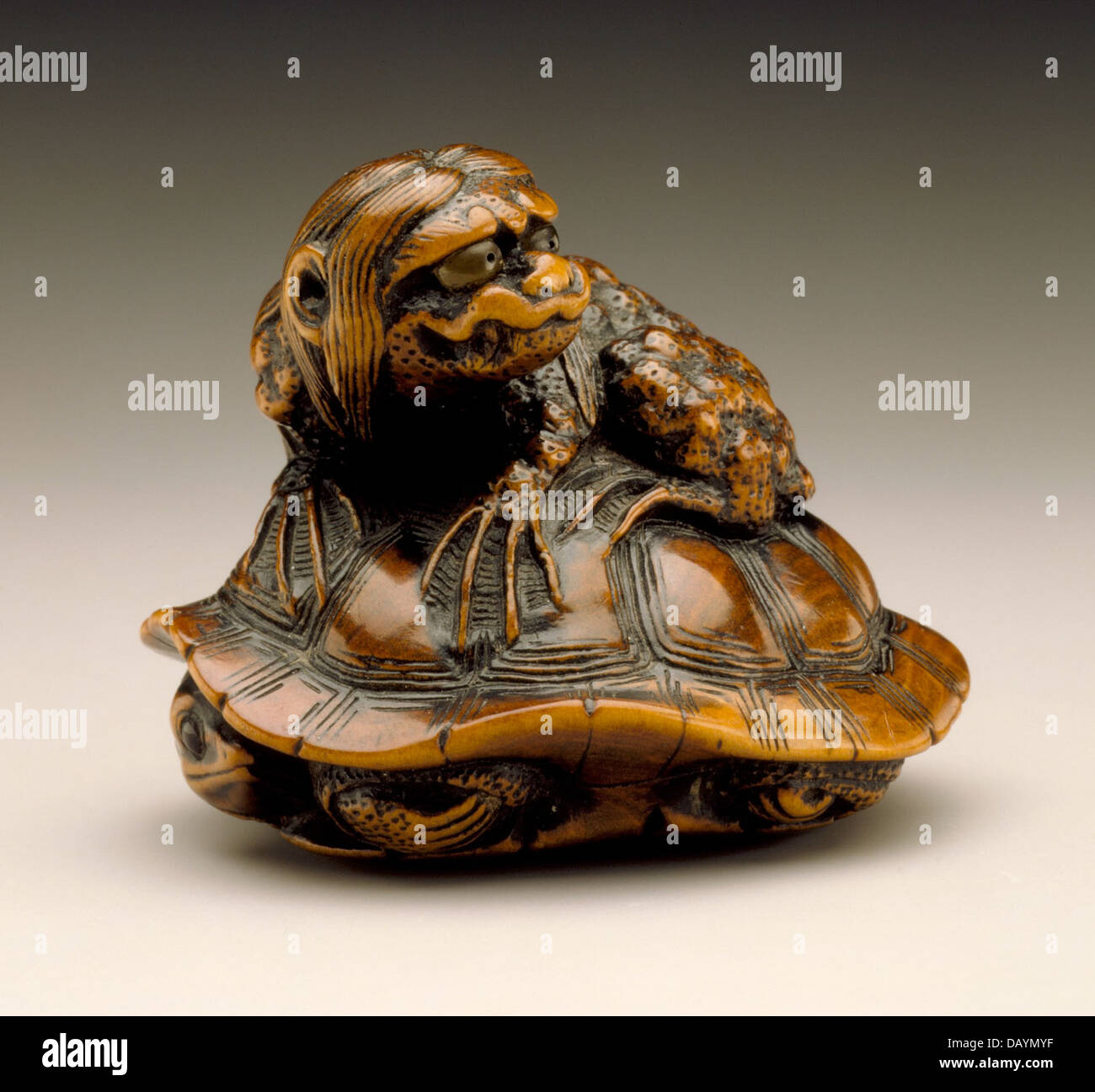 The sculpture features a Kappa, a mythical creature from Japanese ...