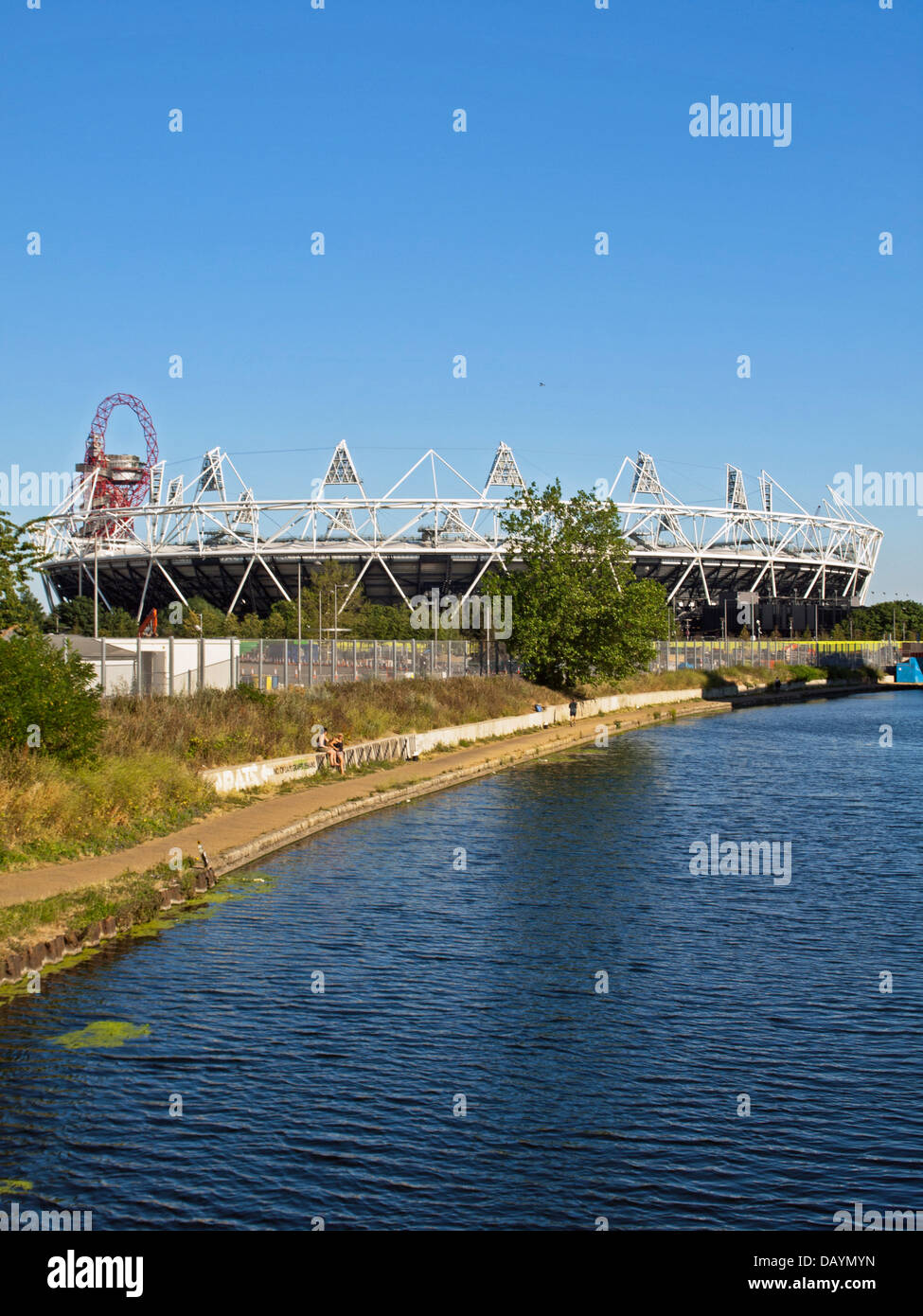 View of Stratford's Olympic Stadium and the ArcelorMittal Orbit across ...