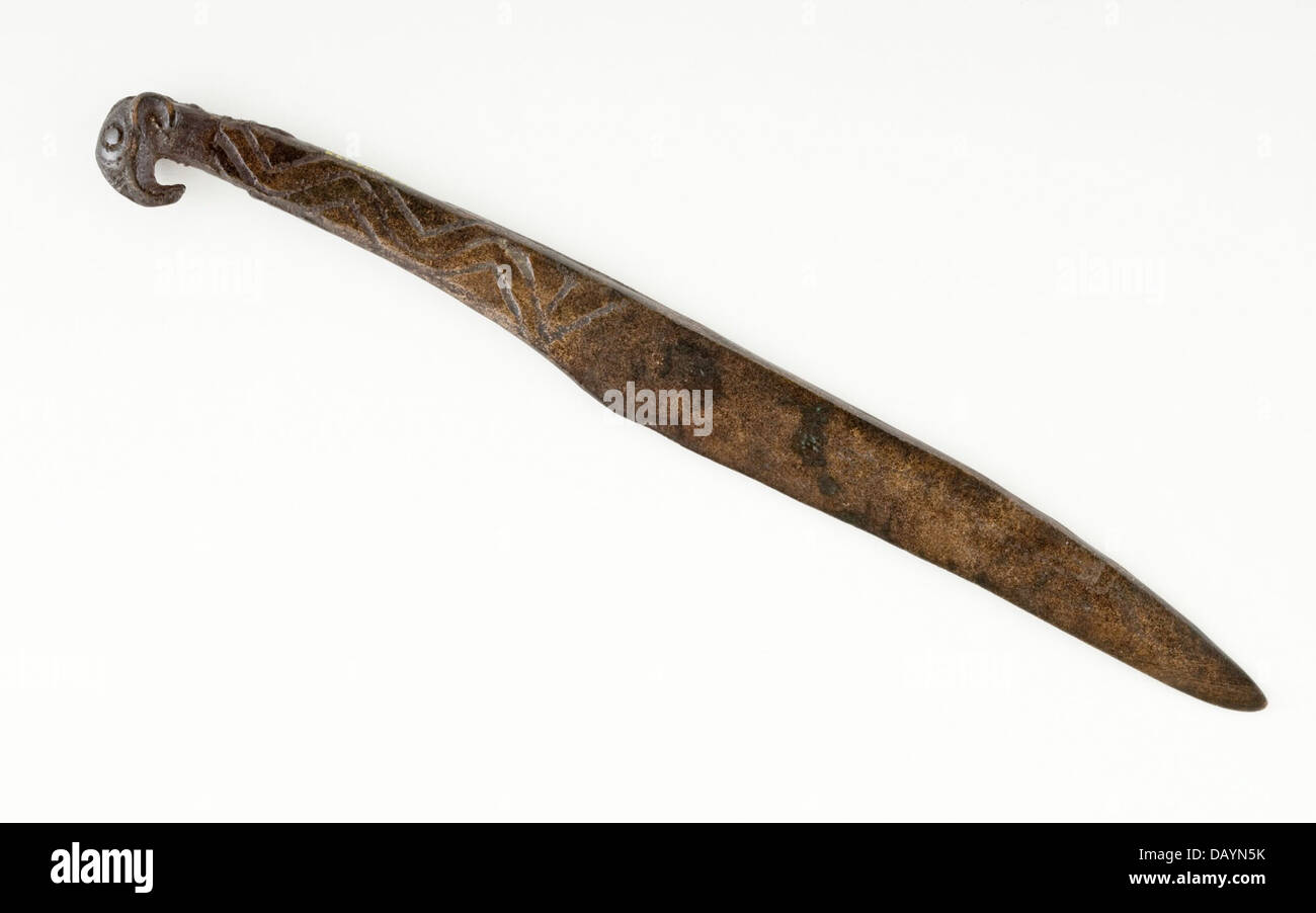 A bronze knife from the Egyptian collection at the Los Angeles County ...
