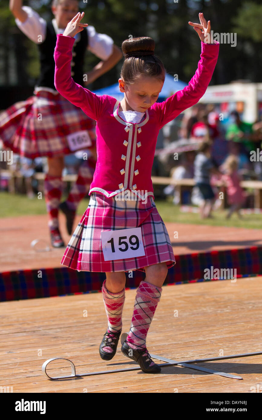 Tomintoul, UK. 20th July, 2013. Traditional Highland reel dancers at ...