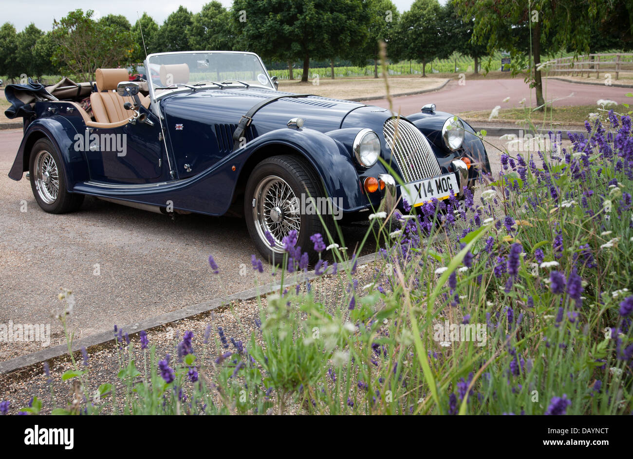 Blue morgan sports car hi-res stock photography and images - Alamy