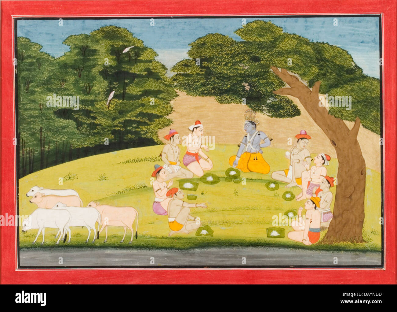 This folio from the Bhagavata Purana depicts the mythological scene of ...