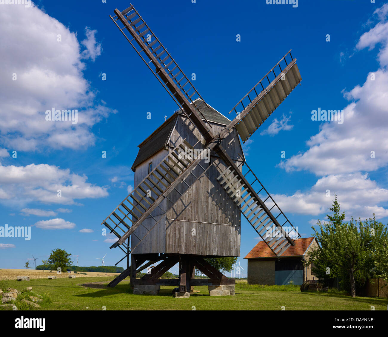 Post windmill in Tuengeda, part of the municipality Hoerselberg-Hainich ...