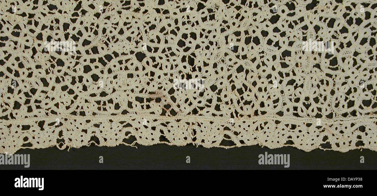 A lace flounce, part of the museum's textile collection, demonstrating ...