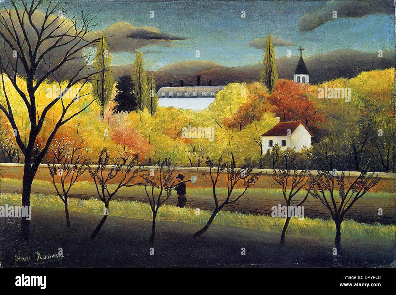 Henri Rousseau - Le Douanier Rousseau Landscape with farmer (1896 Stock ...