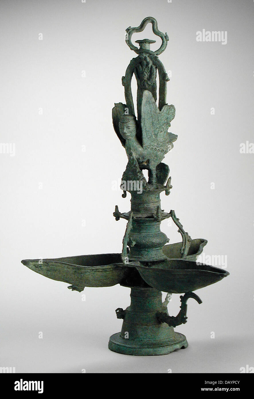 This lamp with Kinnara, a mythical creature from Southeast Asia, is ...