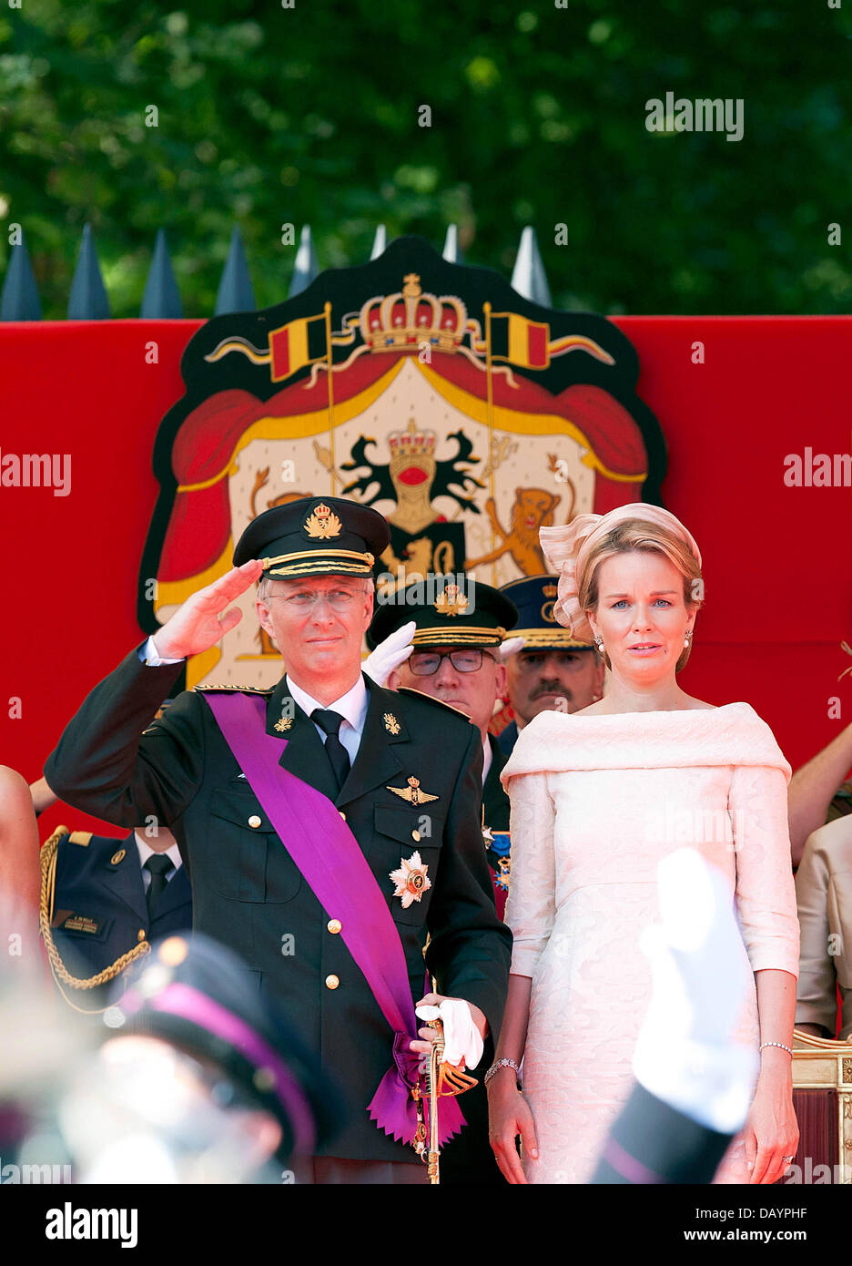 Brussels, Belgium. 21st July, 2013. King Philippe and Queen Mathilde of ...