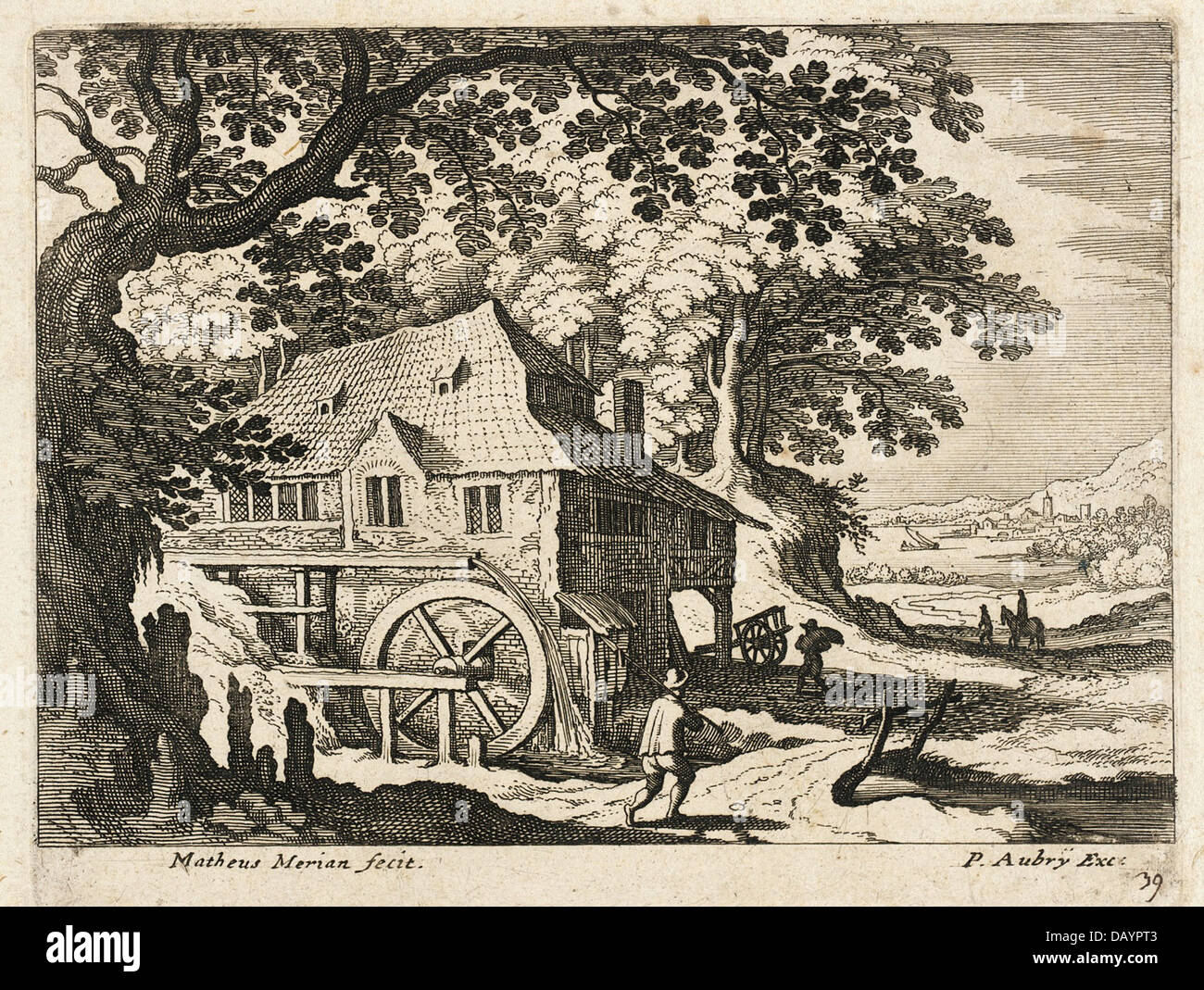 This painting showcases a tranquil rural landscape, featuring a ...