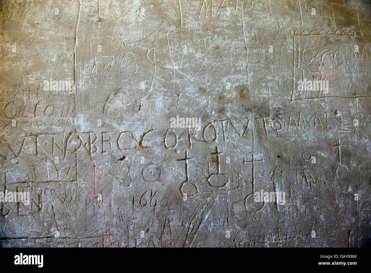 Graffiti and markings made by 17th & 18th century prisoners in the ...