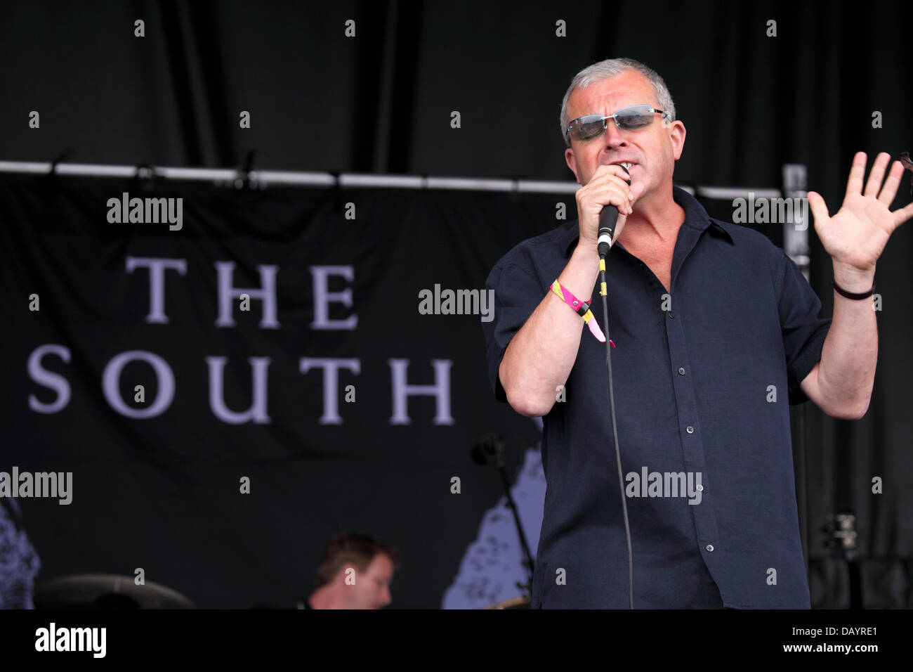South Shields, UK. 21st July, 2013. Dave Hemingway of The South perfoms ...