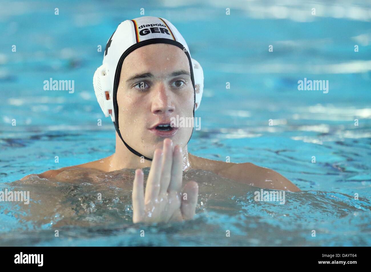 Julian Real of Germany reacts during a trainings session of Men's water ...