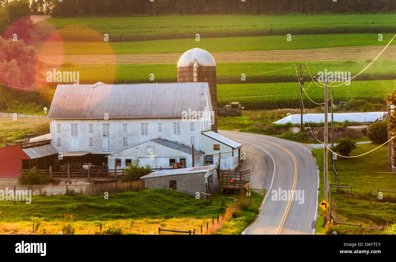 Barn along country road in rural York County, Pennsylvania Stock Photo ...