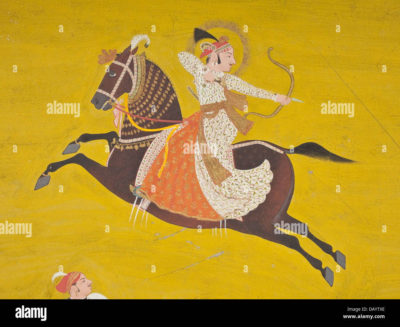 This painting depicts Maharana Ari Singh II in the act of archery ...