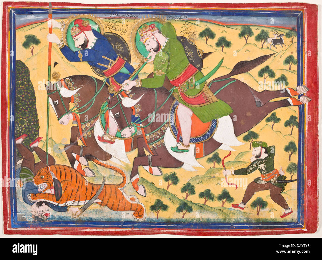 This artwork depicts the rulers Maharao Ram Singh II of Kota and ...