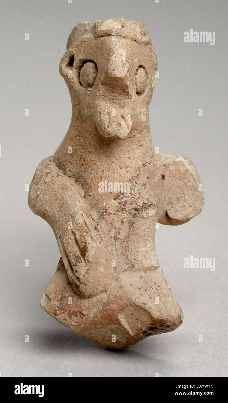 This male figure, carved from stone, represents an important example of ...