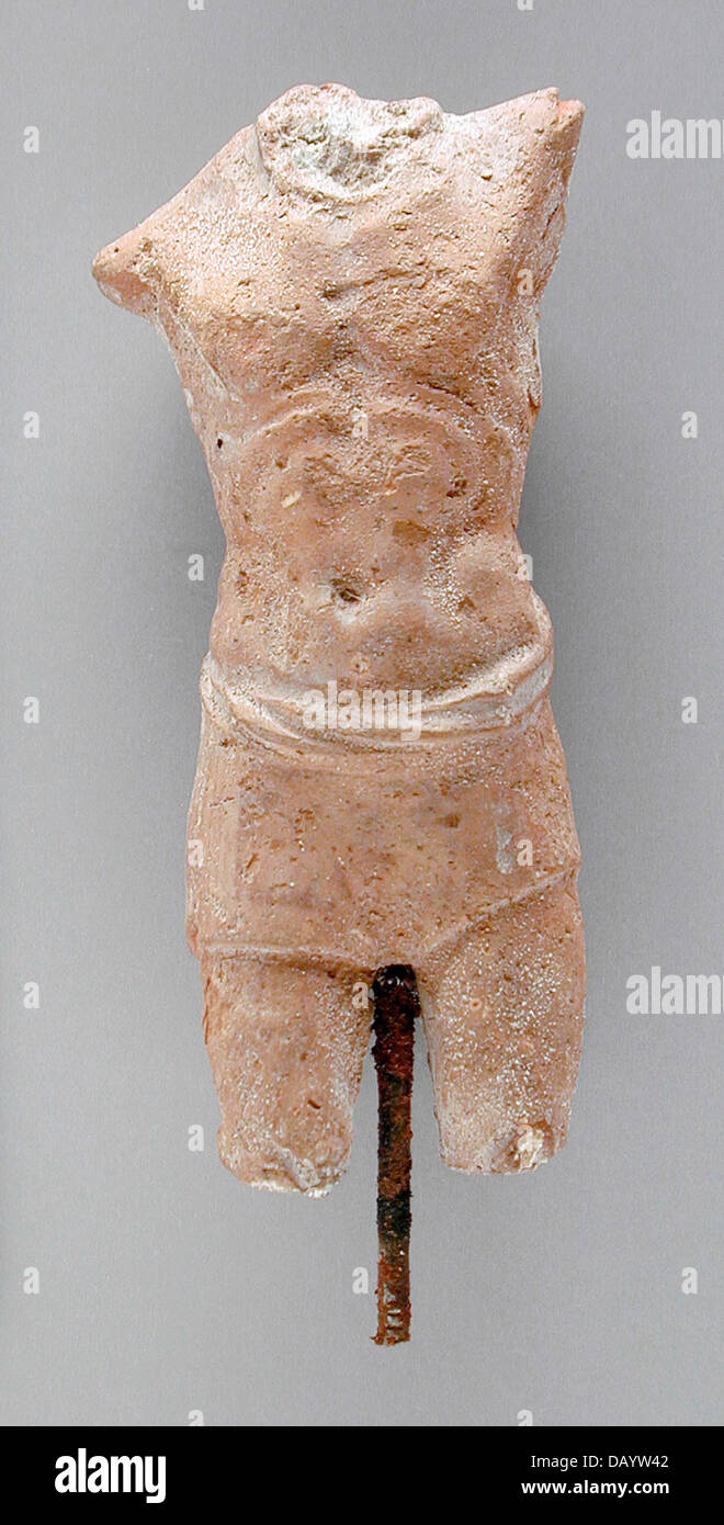 This male torso sculpture represents classical figurative art ...