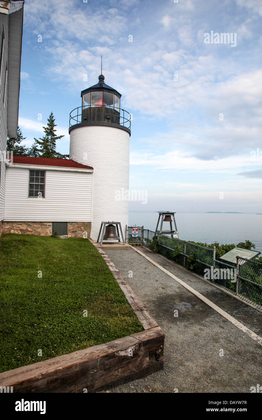 Bass Harbor Lighthouse overlooking Atlantic Ocean Stock Photo - Alamy