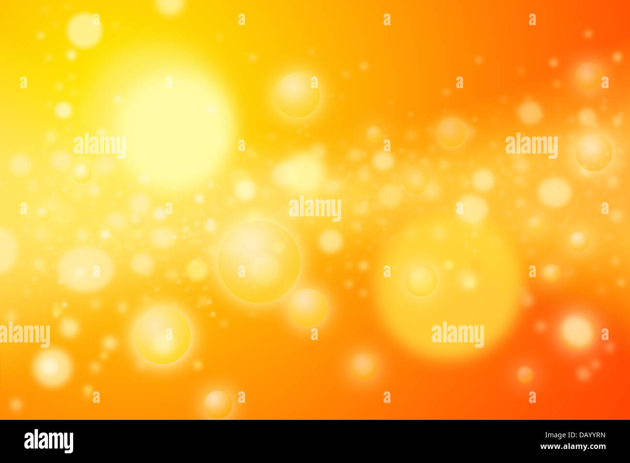 Yellow orange spheres as artistic energy bubbles or a cluster / nursery ...