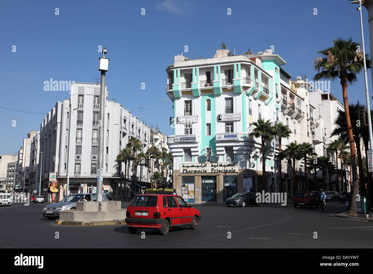 Square in the city of Casablanca, Morocco, North Africa Stock Photo - Alamy