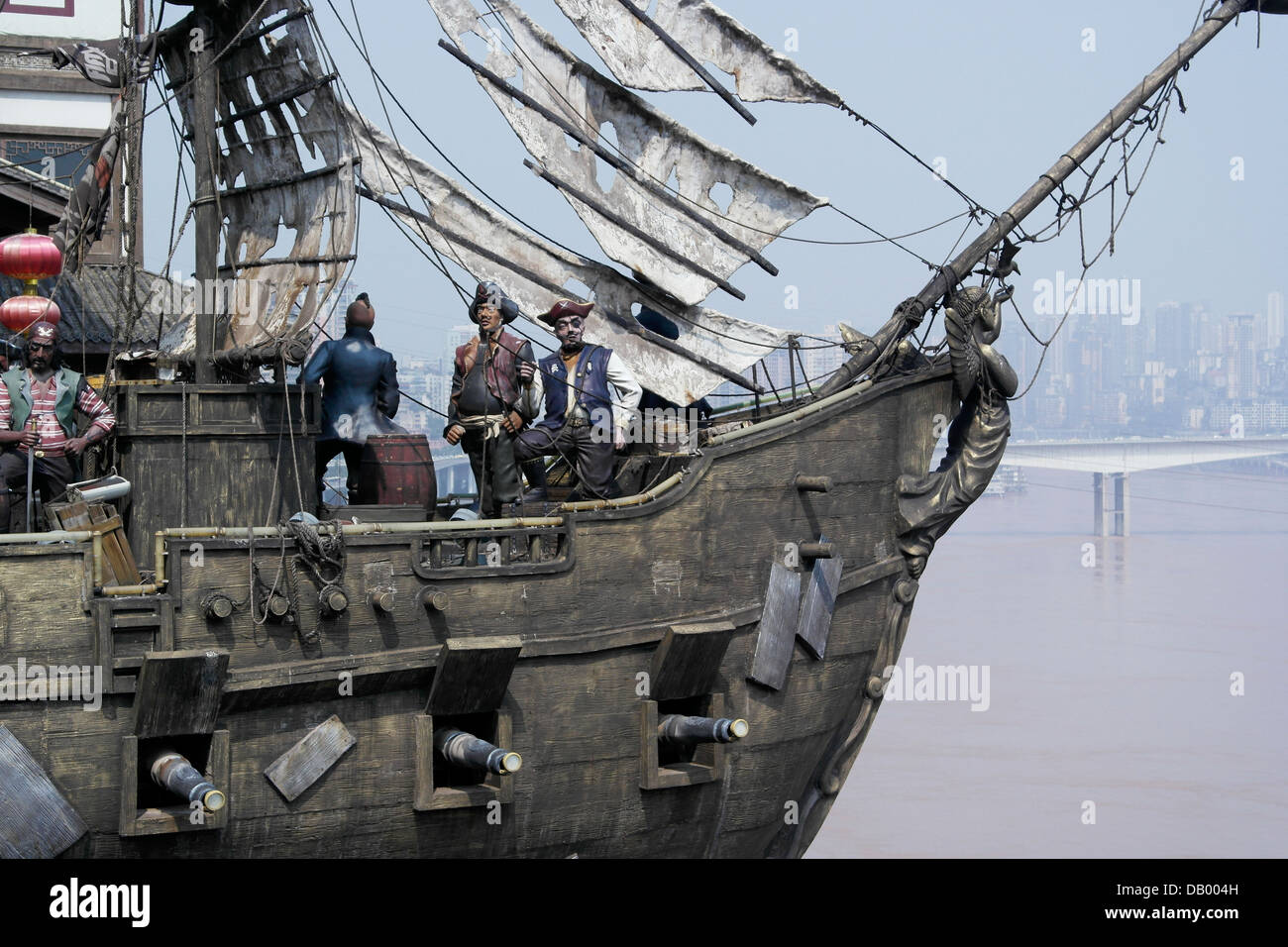 Sculpture OF Pirate ship at hongyadong in chongqing,china Stock Photo ...