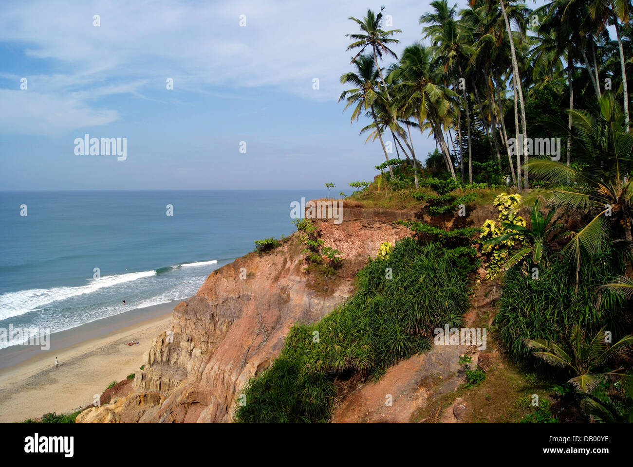 Varkala Beach and Partially collapsed Cliff Kerala India Stock Photo ...