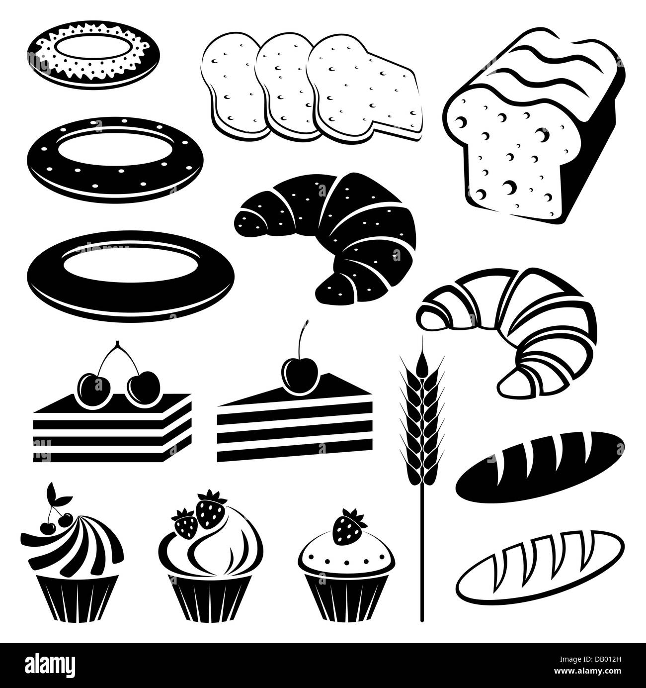 Bread slice icon black Cut Out Stock Images & Pictures - Alamy