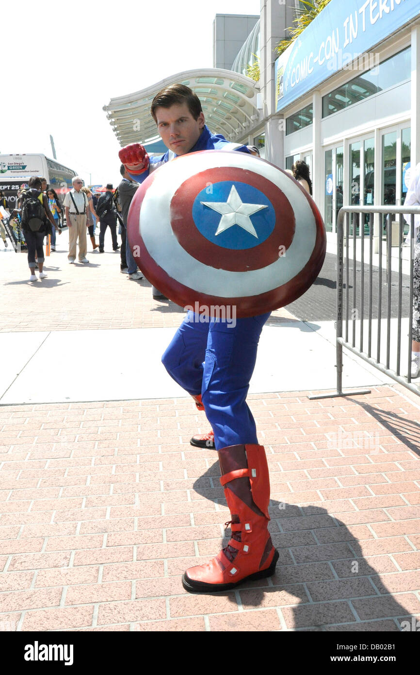 Captain America-Fan auf der San Diego Comic-Con International. San ...