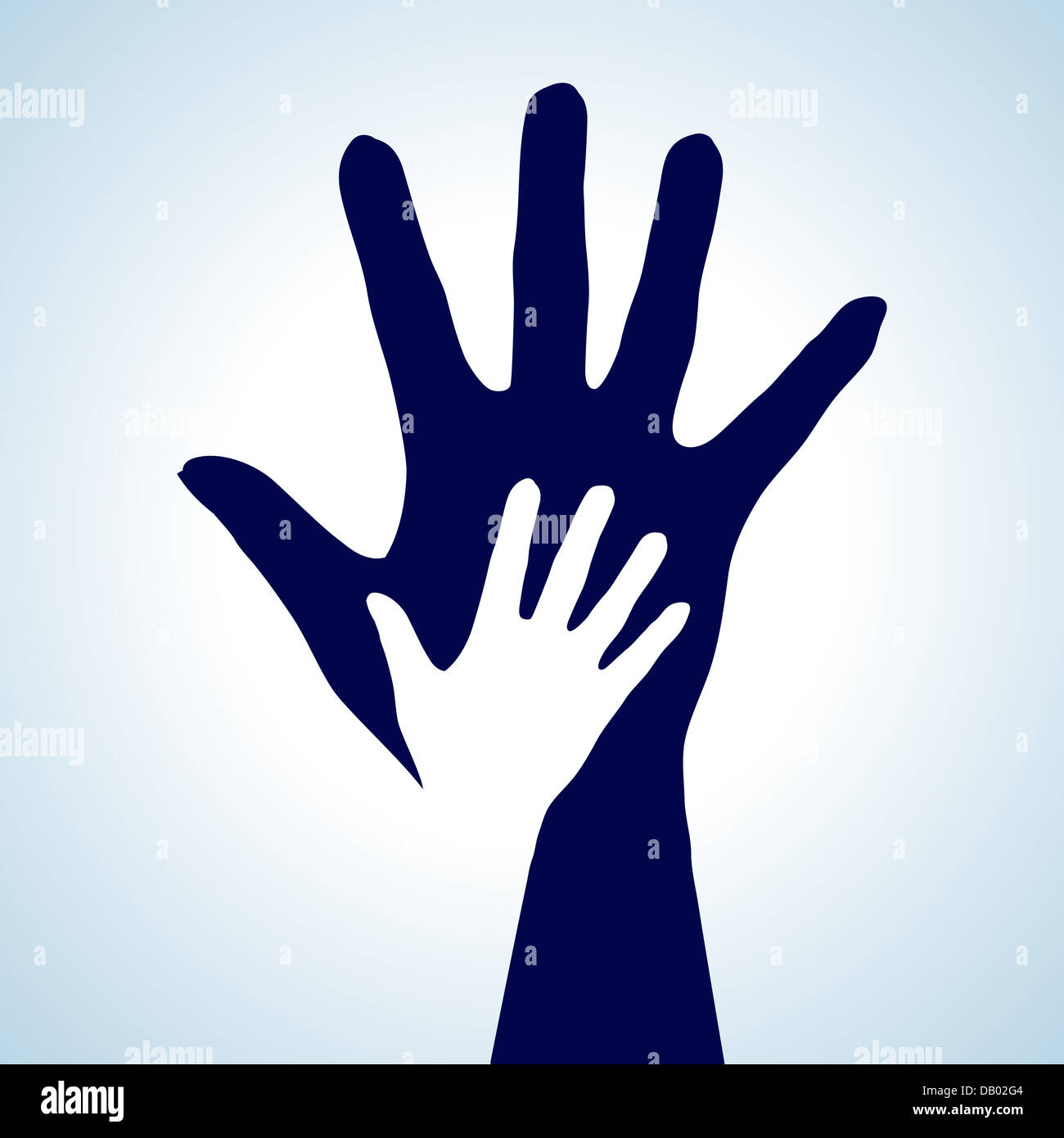 Two Helping Hands. Illustration for best design idea Stock Photo - Alamy