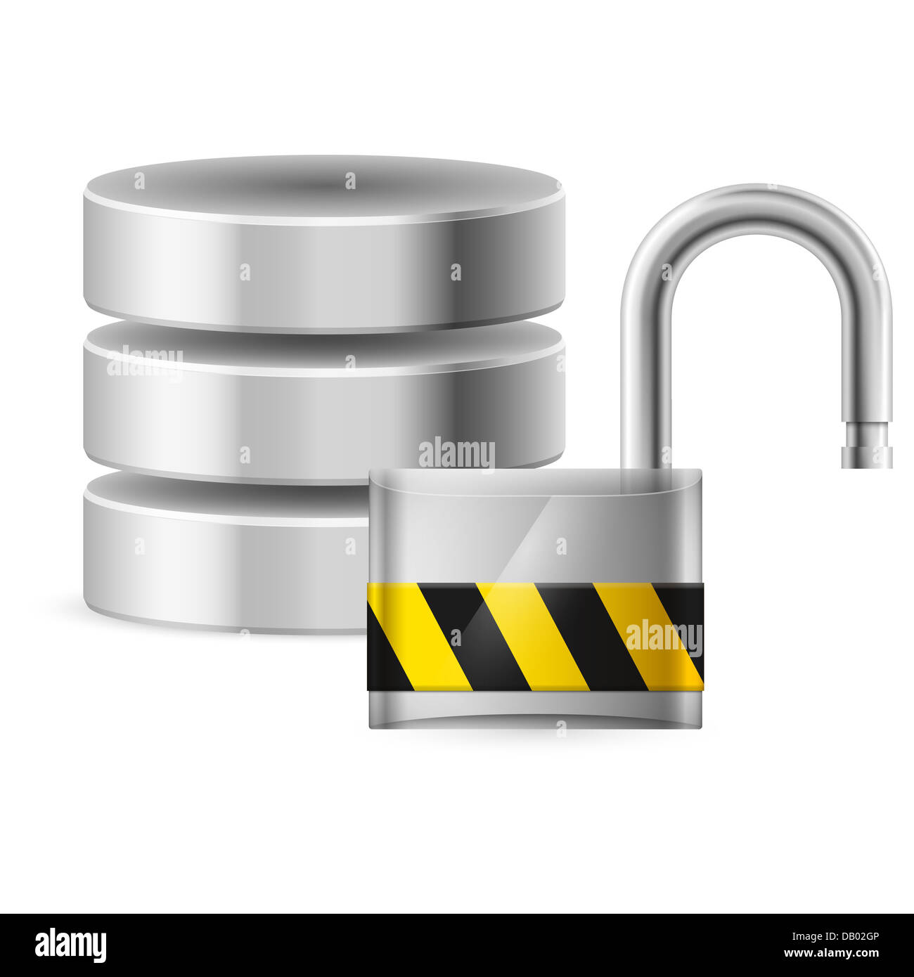 Open padlock - computer security concept. Illustration of designer ...