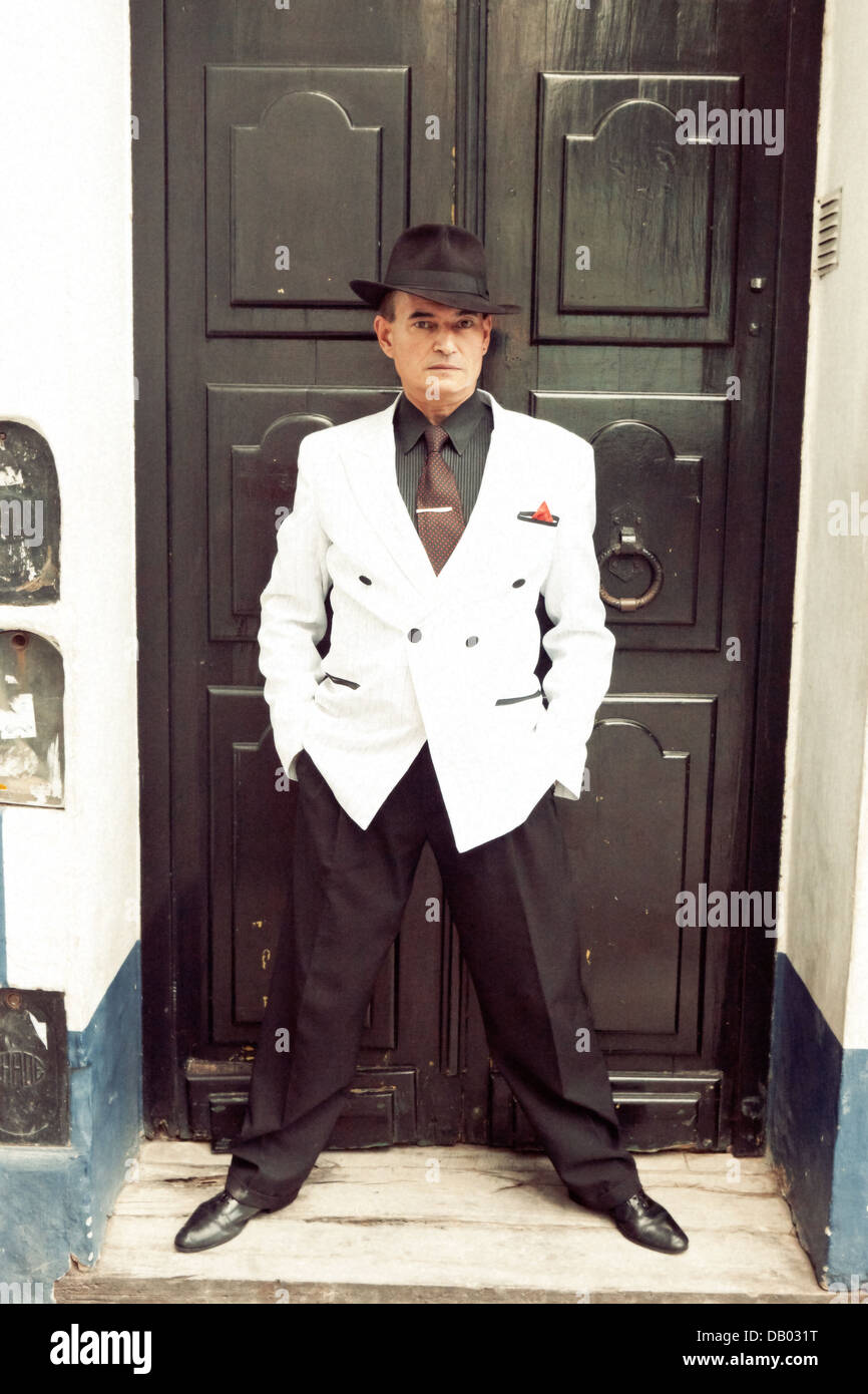 Male Tango dancer standing in a doorway in Buenos Aires, Argentina ...