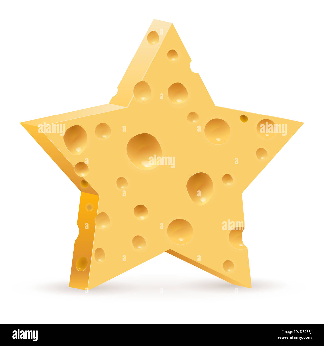 Abstract star in form cheese. Illustration on white background Stock ...