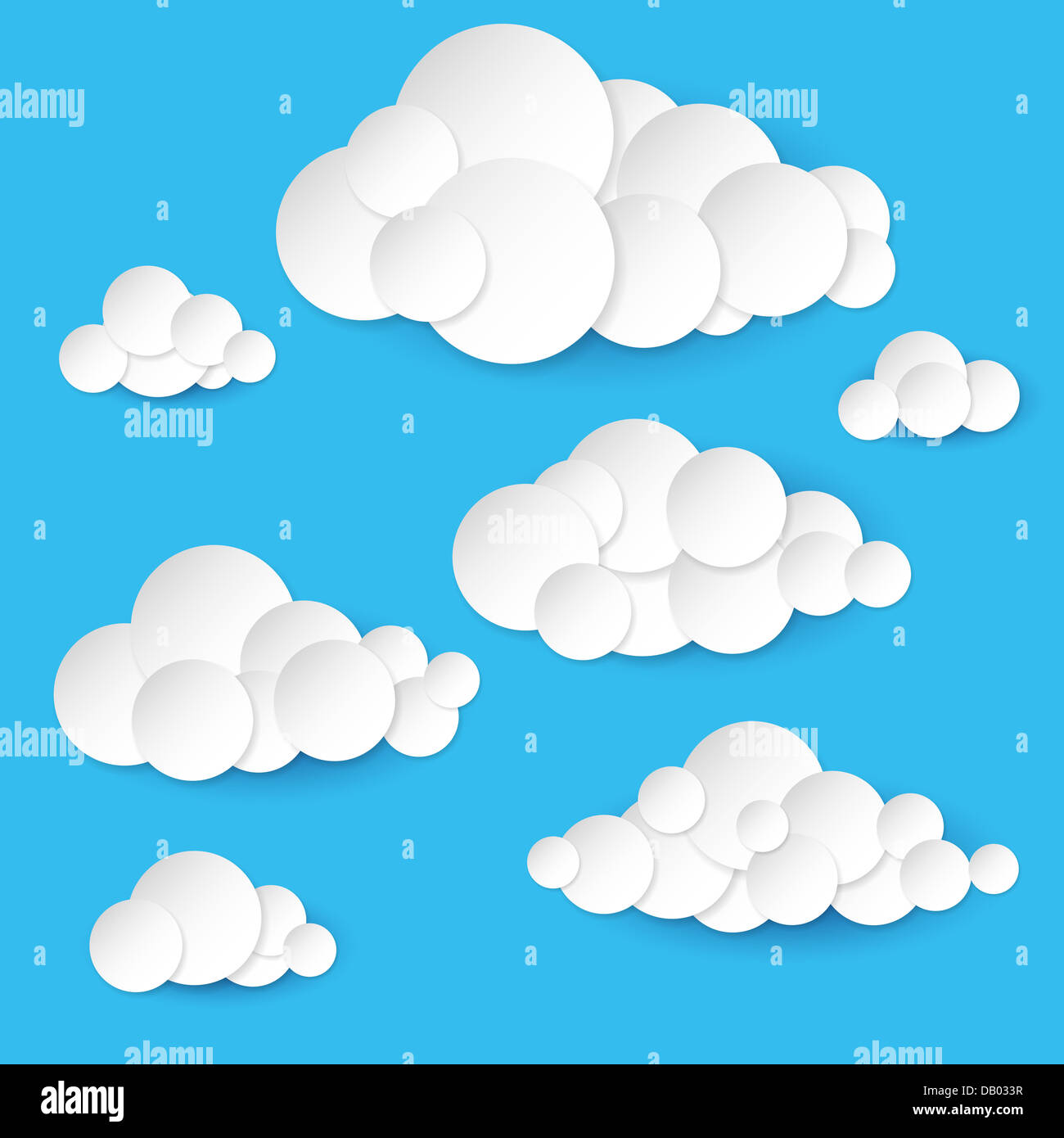 Abstract paper clouds. Illustration on white background Stock Photo - Alamy