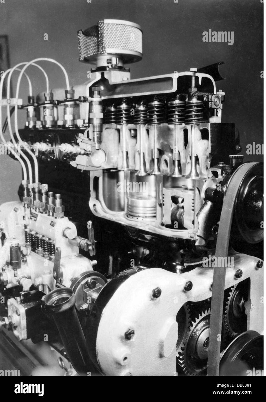 transport / transportation, car, engines, engine of a Borgward, cutaway ...