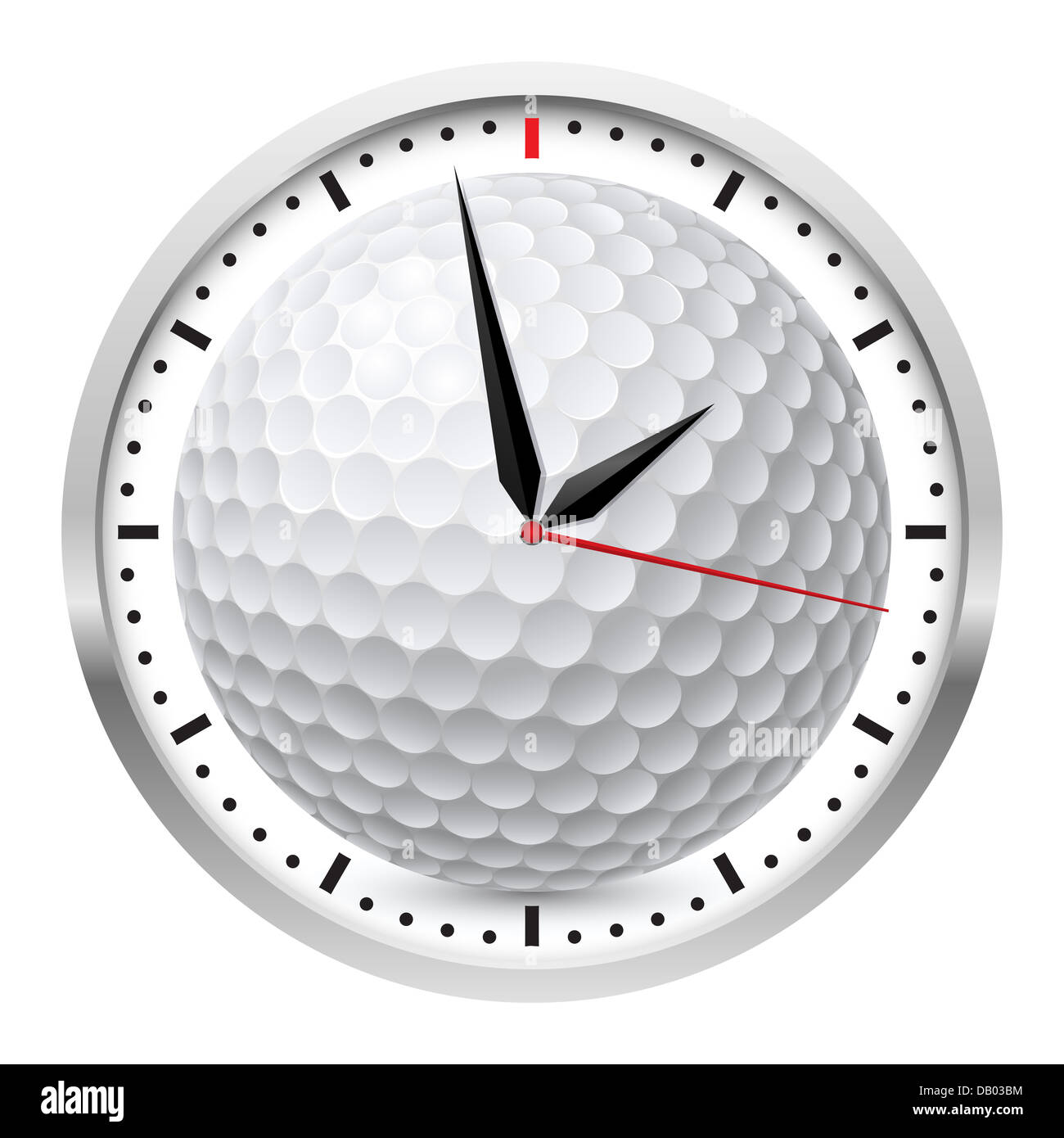 Wall clock. Golf style. Illustration on white background Stock Photo ...