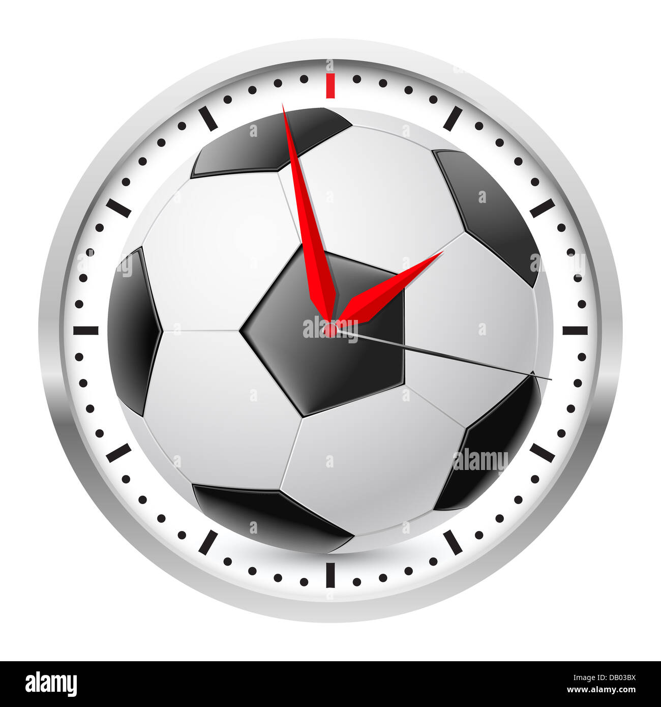 Wall clock. Football style. Illustration on white background Stock ...