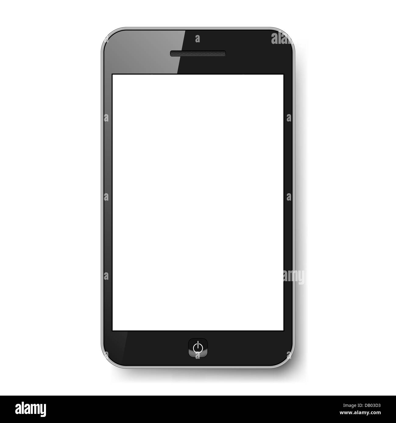 Realistic mobile phone with blank screen. Illustration on white ...