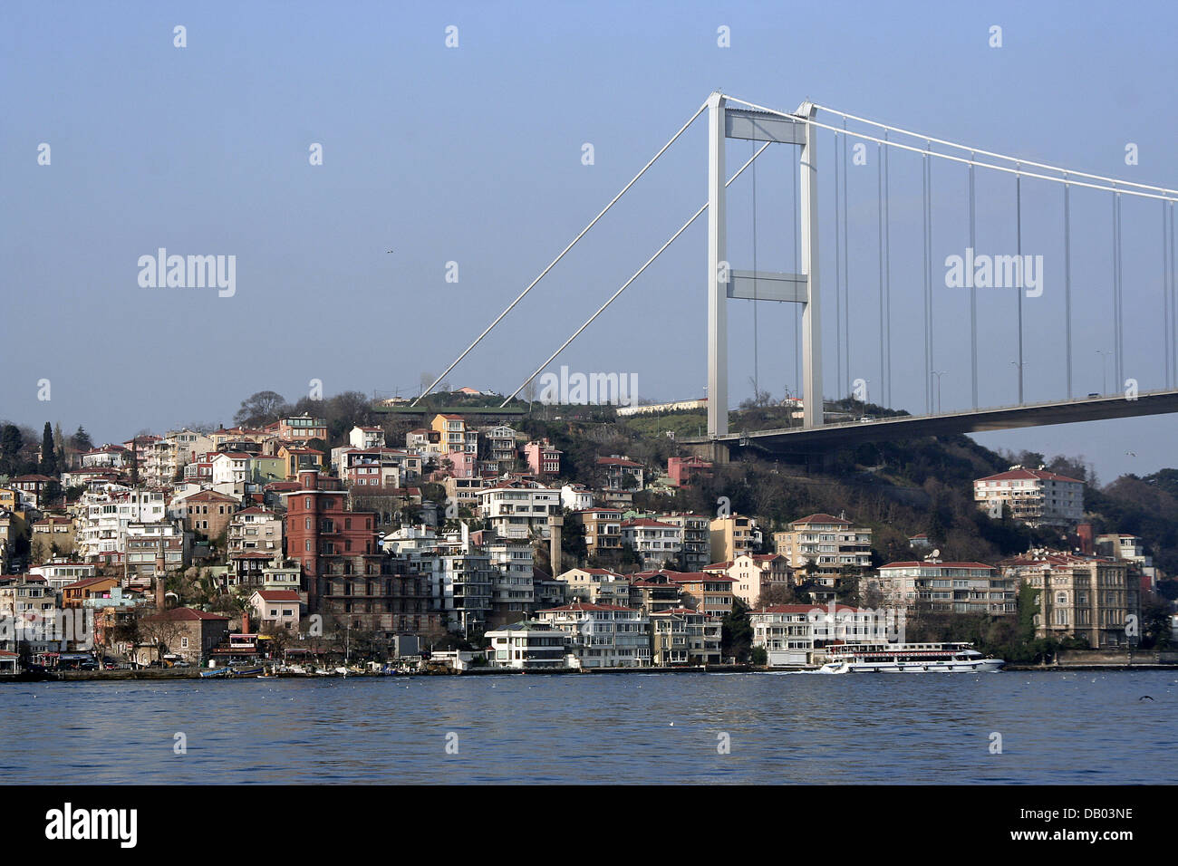 The picture shows the Fatih Sultan Mehmet Bridge in Istanbul, Turkey, 2 ...