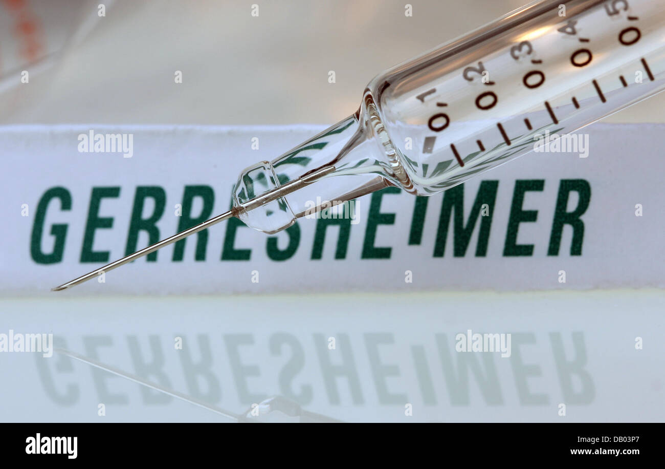 The picture shows a syringe at a plant of Gerresheimer in Duesseldorf ...
