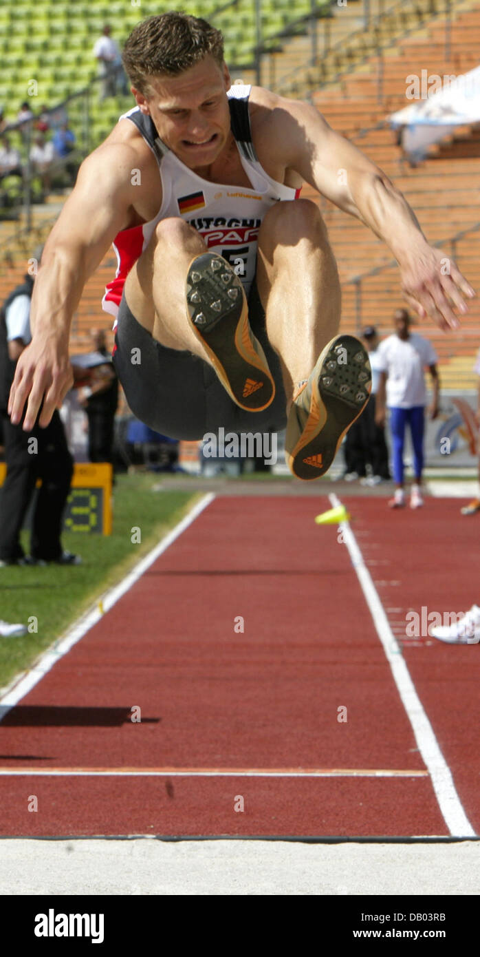 German long jumper Nils Winter is pictured during his jump at the SPAR ...