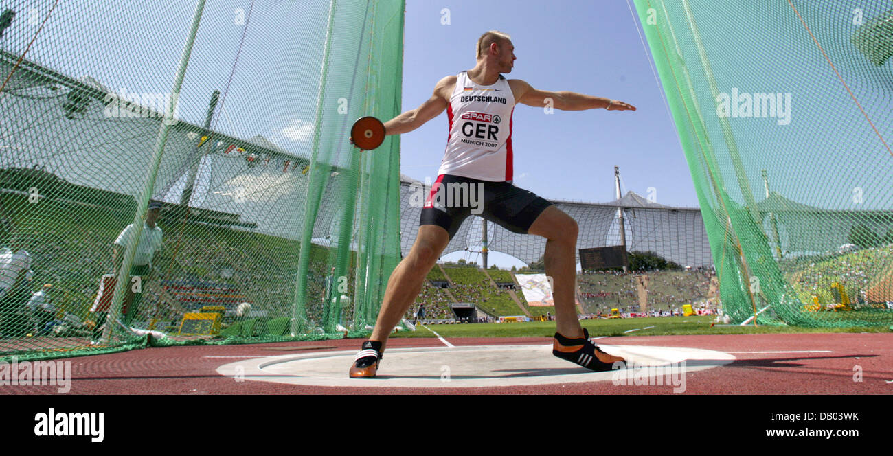 German discus thrower Robert Harting is pictured in action at the SPAR ...