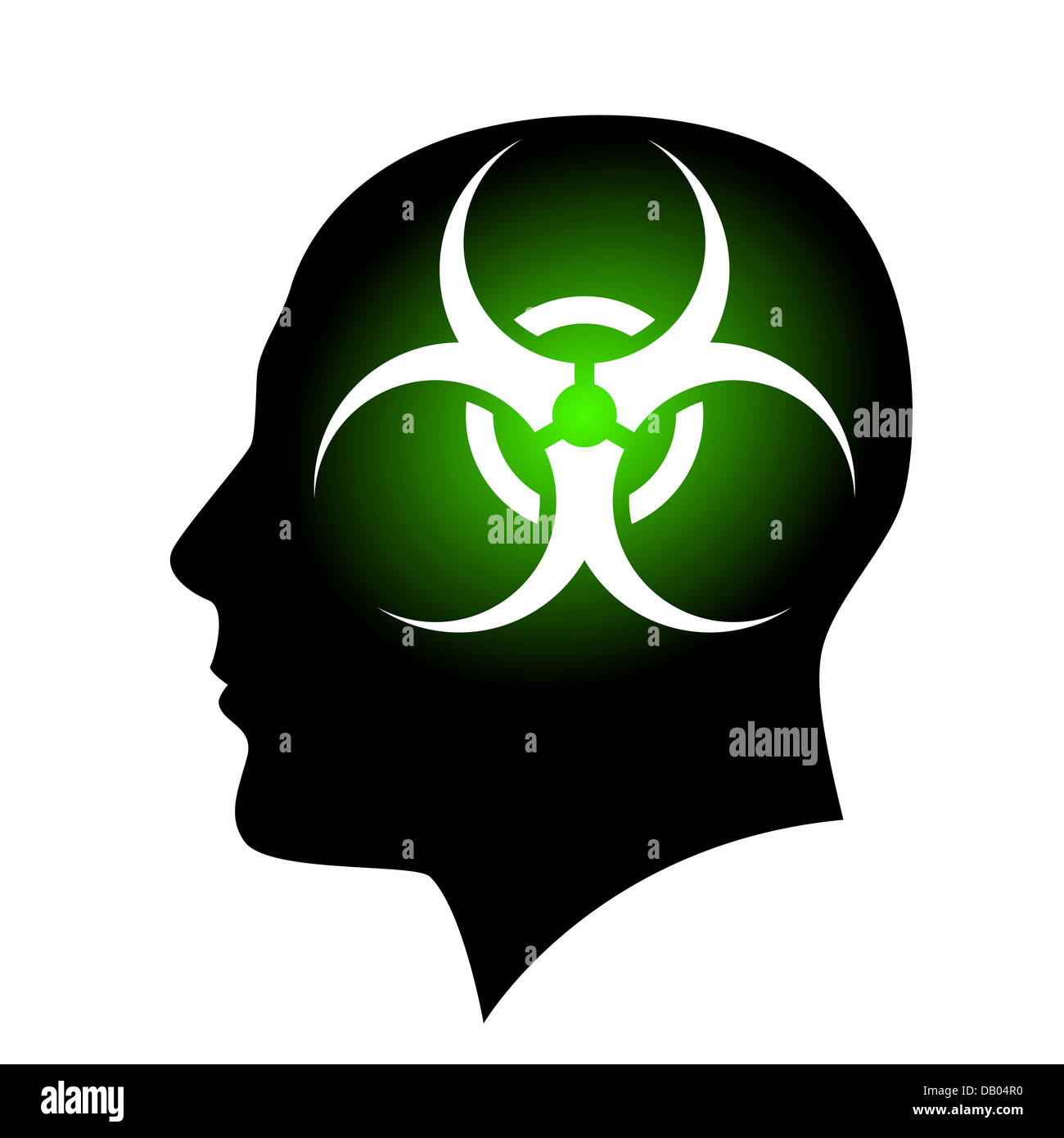 Human face with Biohazard sign. Illustration on white background for ...