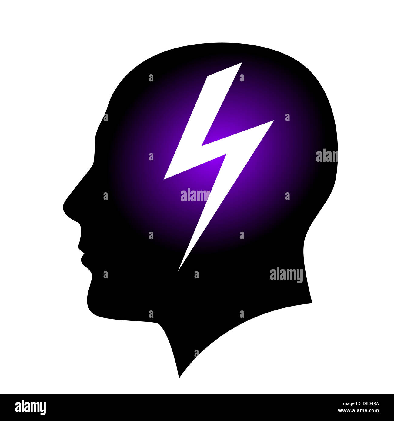 Human head brainstorming. Illustration on white background for creative ...