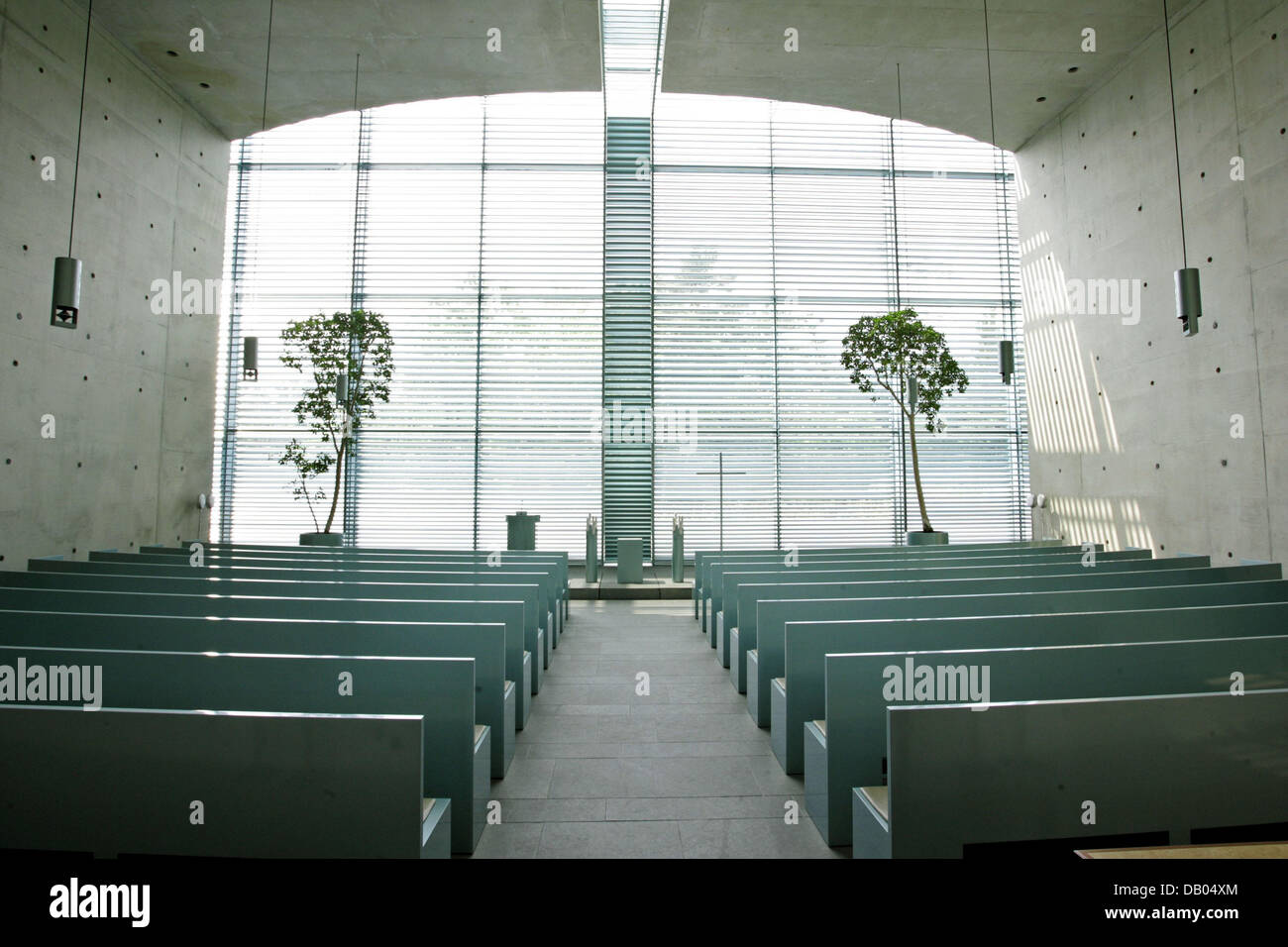 The photo depicts a mourning hall at Baumschulenweg crematorium in ...
