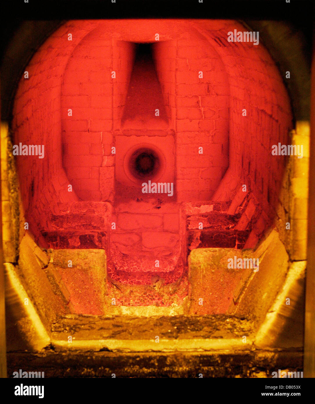 The photo depicts the inside of an oven at Baumschulenweg crematorium ...