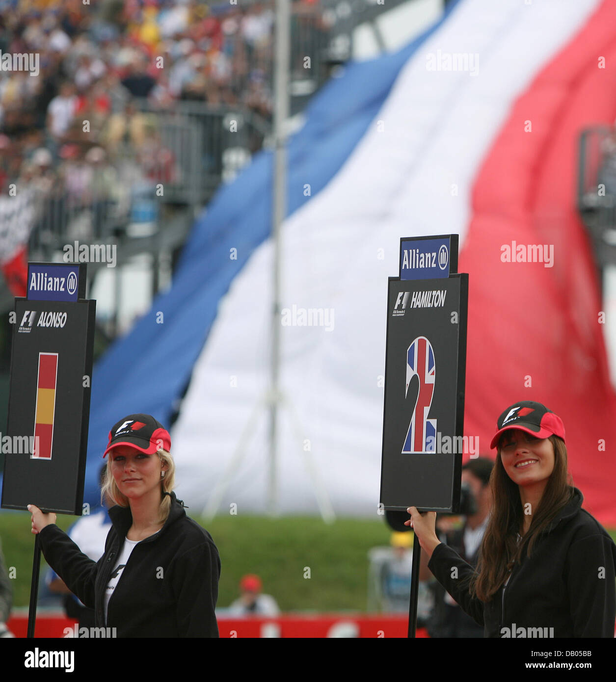 Grit girls are pictured at the grit during the drivers' parade at the ...