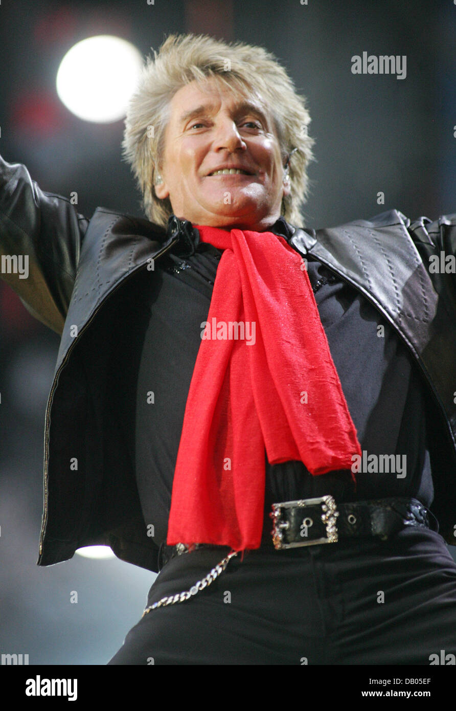 British singer Rod Stewart performs at the charity concert in memory of ...