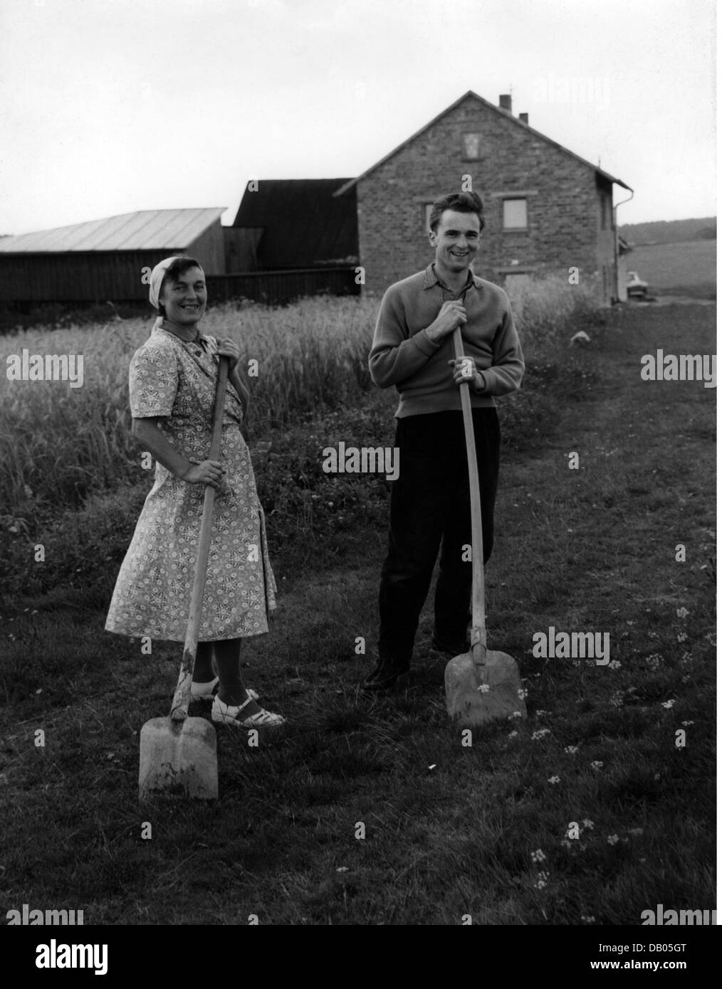 agriculture, farmers, couple, West Germany, 1950s Stock Photo: 58396712 - Alamy