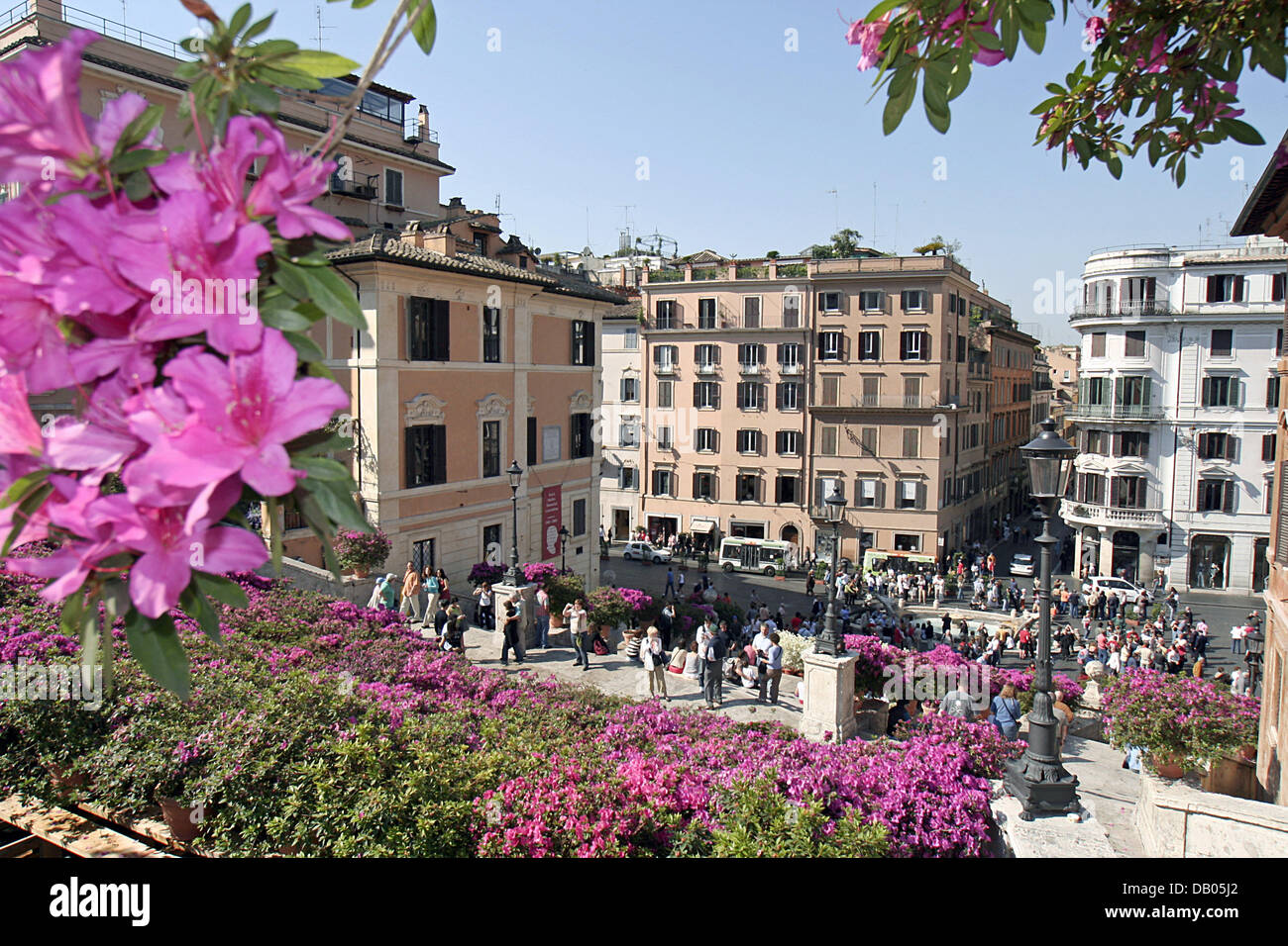 View on the Spanish Steps an the Via dei Condotti street in Rome, Italy ...